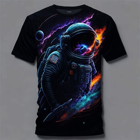 astronaut tshirt design premium ai generated vector