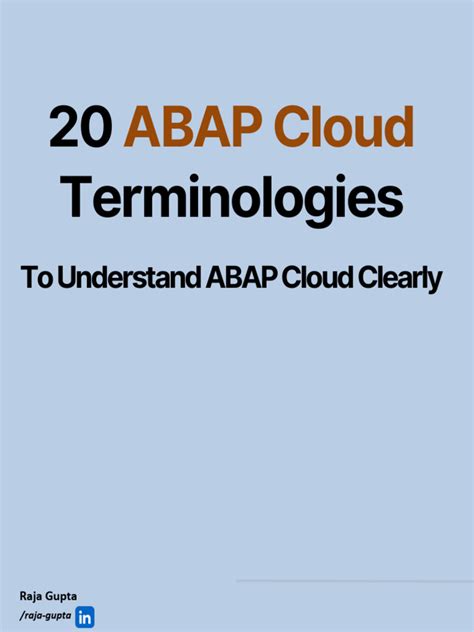 Abap Cloud Terminologies Pdf