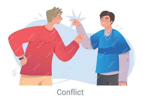 Premium Vector Angry Men Arguing And Conflicting Characters Scream Swear And Quarrel Friends