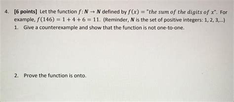Solved 4 6 Points Let The Function Fn→n Defined By Fx