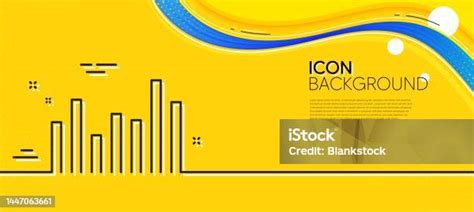 세로 막대형 차트 선 아이콘입니다 재무 그래프 최소 라인 노란색 배너입니다 벡터 0명에 대한 스톡 벡터 아트 및 기타 이미지 0명 개념 경제 Istock