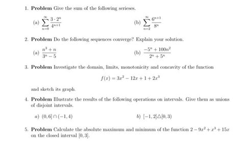 Solved 1 Problem Give The Sum Of The Following Serieses