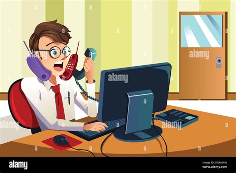 Customer Phone Frustrated Stock Vector Images Alamy