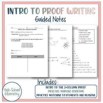 Geometry Introduction To Proof Guided Notes By Tangible Math TPT