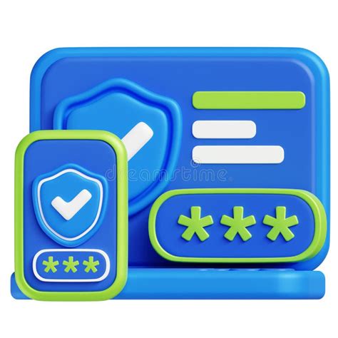Two Factor Authentication Security 3d Icon Stock Illustration Illustration Of Password Laptop