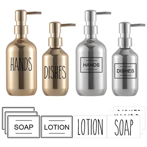 실버 골드 펌프 병 전기 도금 비누 디스펜서 현대 빛나는 로션 접시 액체 용기 욕실 주방 장식 Aliexpress