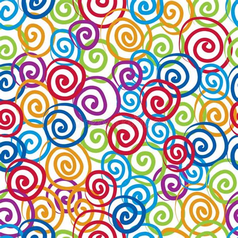 Seamless Curls Background Vector Seamless Pattern Black And White Stock Vector Illustration