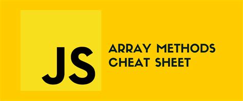 javascript array methods cheat sheet 17 common array methods 📄