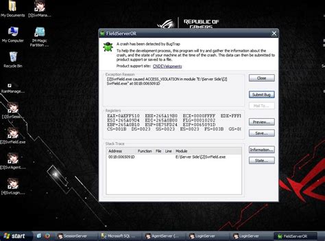 [help] fieldserver bugtrap when i use skill ep10 cybertooth client