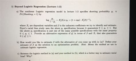 3 Beyond Logistic Regression Lecture 1 2 A The