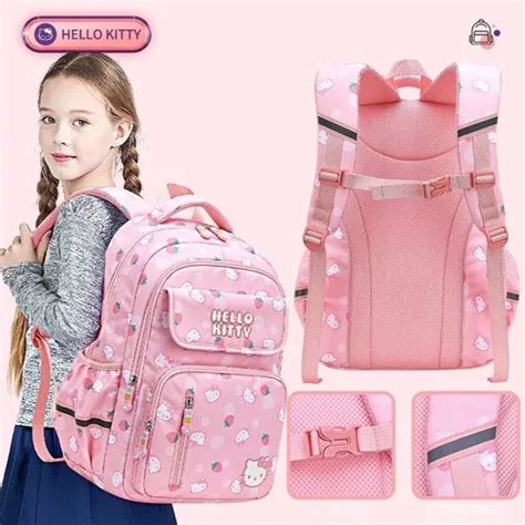 Mochila Infantil De Hello Kitty Moderna Con Dibujos Animad Color Rosa