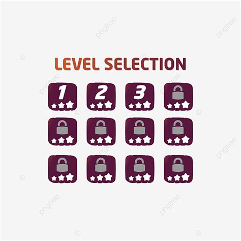 게임 레벨 완료 보상 Ui 디자인 레벨 선택 노랑 나무로 Png 일러스트 및 벡터 에 대한 무료 다운로드 Pngtree