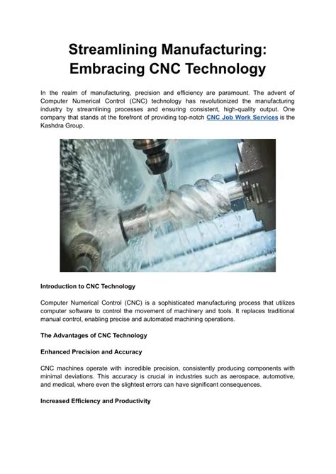 Ppt Streamlining Manufacturing Embracing Cnc Technology Powerpoint Presentation Id 12341507