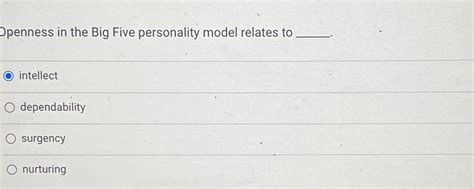 Solved Openness In The Big Five Personality Model Relates