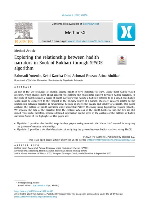 pdf exploring the relationship between hadith narrators in book of bukhari through spade algorithm