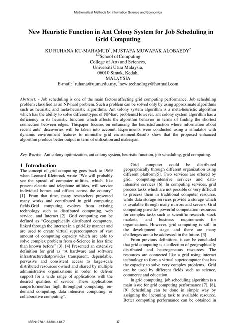 Pdf New Heuristic Function In Ant Colony System For Job Scheduling In
