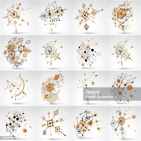 세트 벡터 추상적인 배경 생성날짜 에서 바우하우스 복고 스타일 0명에 대한 스톡 벡터 아트 및 기타 이미지 0명 1960 1969 년 3차원 형태 Istock