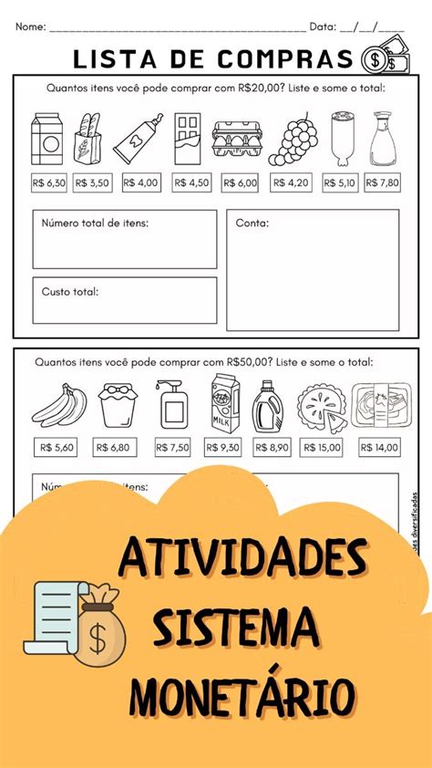 Atividade De Matemática Sistema Monetário 2º E 3º Ano Artofit