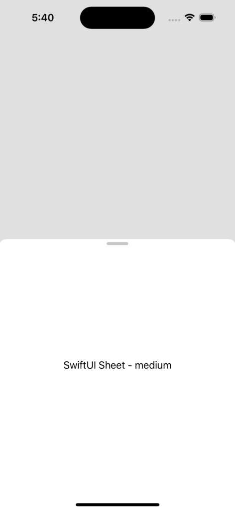 swiftui sheet in half screen full screen custom size and position