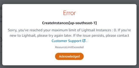 Lightsail Instance Creation Is Restricted Aws Repost