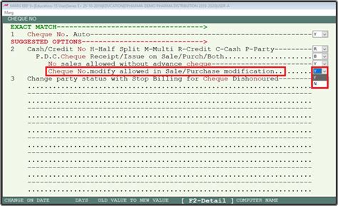 How To Enable User Can Modify Cheque No In Sale Purchase Bill In