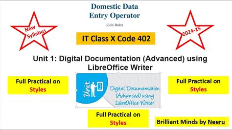 Styles In Libreoffice Class 10 It 402 New Syllabus 2024 25 Class 10 Styles In Digital