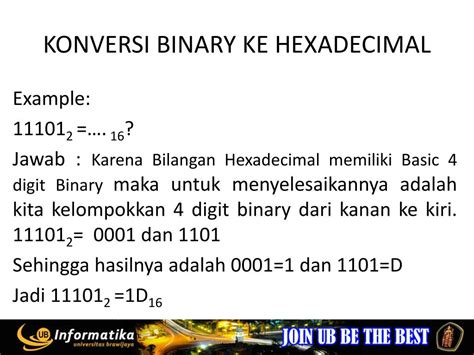 Ppt Konversi Bilangan Binary Octal Hexadecimal Powerpoint Presentation Id2654925