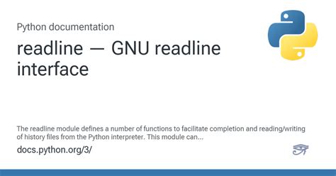 Readline — Gnu Readline Interface — Python 3137 Documentation