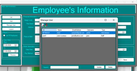 Employee Management System Project In VB NET Database