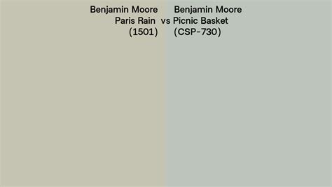 Benjamin Moore Paris Rain Vs Picnic Basket Side By Side Comparison