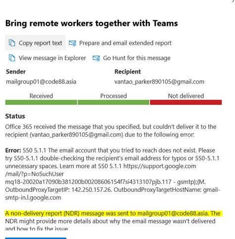 Not Receving Non Delivery Report In Hybrid Environment Microsoft Qanda