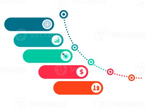 Five Steps Colorful Object For Infographic Timeline Template 12176845 PNG