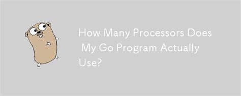 我的 Go 程式實際使用多少個處理器? Golang Php中文網 我的 Go 程式實際使用多少個處理器? Golang Php中文網