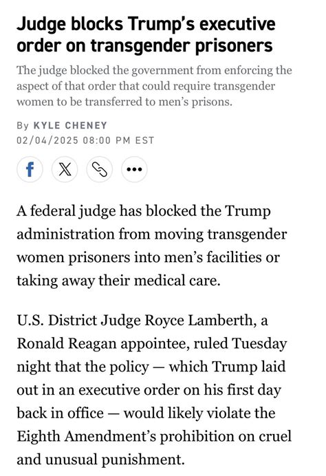 Judge Royce Lamberth Blocks Trumps Order On Transg Deepnewz