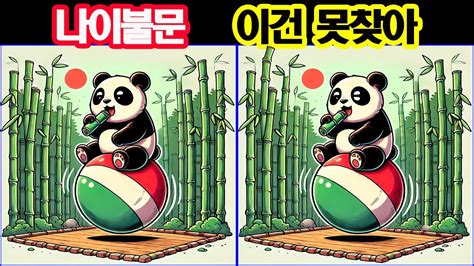 틀린그림찾기다른그림찾기 집중력인지력두뇌활성화주의력치매예방100세건강뇌운동챌린지공잡기공 Youtube