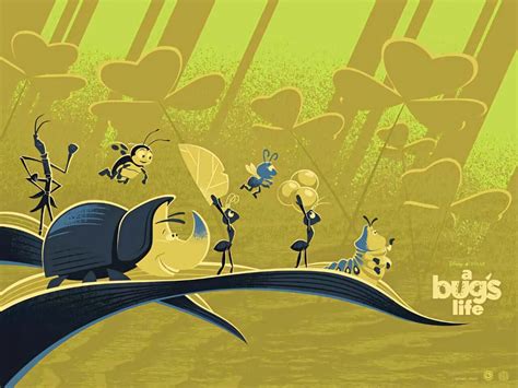 A Bugs Life Colorful Cartoon Characters Leaf Wallpaper Background