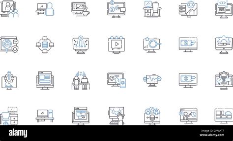 Mobile Computing Line Icons Collection Mobility Connectivity Accessibility Portability