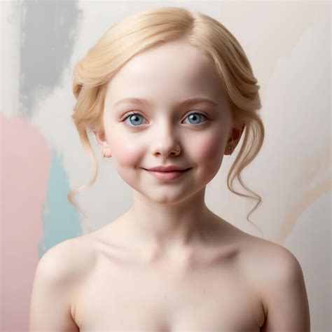 Slim Blonde Female Model Portrait Premium Ai Generated Image