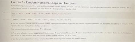 Solved Exercise 1 Random Numbers Loops And Functions 1