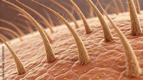 Scientific Visualization Of Human Skin Tissue In Cross Section