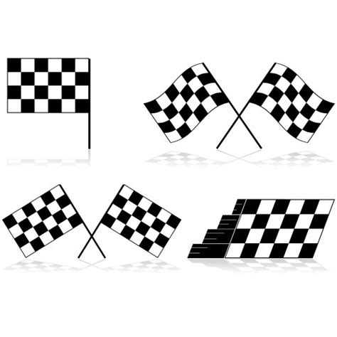 Checkered Flag Vector Images Over
