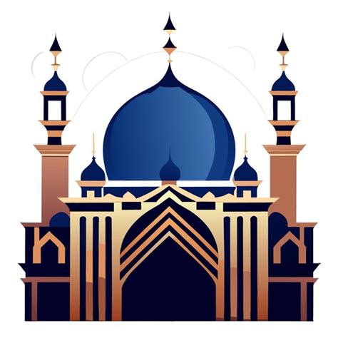 이슬람 디자인 요소 모스크 실루 ⁇ ⁇ 터 프리미엄 Ai 생성 벡터