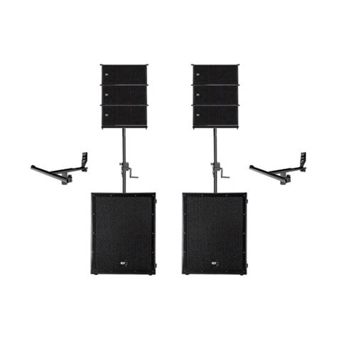 Rcf Rcf Hdl6a X6 Sub8004 As X2 Active Line Array Ground Stacked