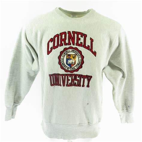 Vintage 80s Cornell University Sweatshirt Mens Xl Champion Flock Print