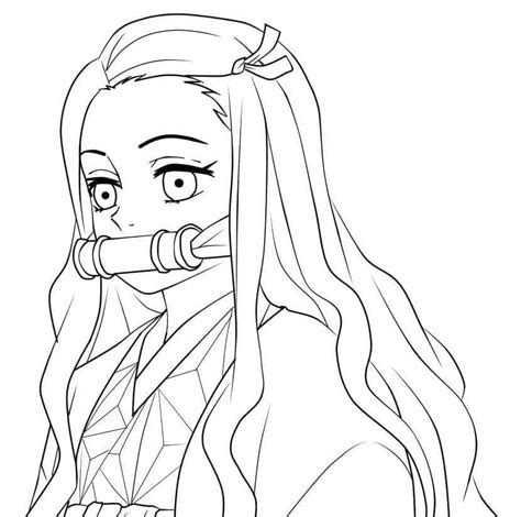 Beautiful Nezuko Kamado Coloring Page Download Print Or Color Online