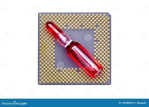 Implantation Of Chip Under The Human Skin Microchip Is Connected To The Girl Body Royalty Free