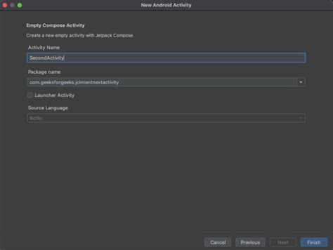 Start A New Activity Using Intent In Android Using Jetpack Compose