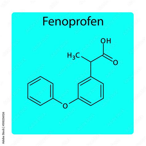 Fenoprofen Molecular Structure Flat Skeletal Chemical Formula Nsaid
