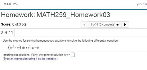 Solved Math 259 Yusuf A Homework Math259homework03 Score