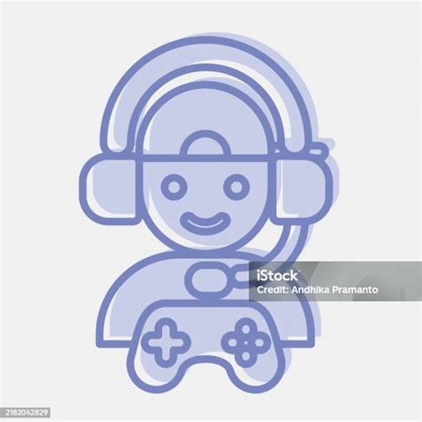 아이콘 게이머 E스포츠 게임 요소 두 가지 톤 스타일의 아이콘 인쇄물 포스터 로고 광고 인포그래픽 등에 적합합니다 3차원 형태에 대한 스톡 벡터 아트 및 기타 이미지